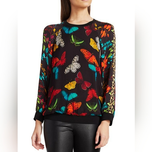 Alice + Olivia | Tops | Alice Olivia Calvin Butterfly Print Sweatshirt ...